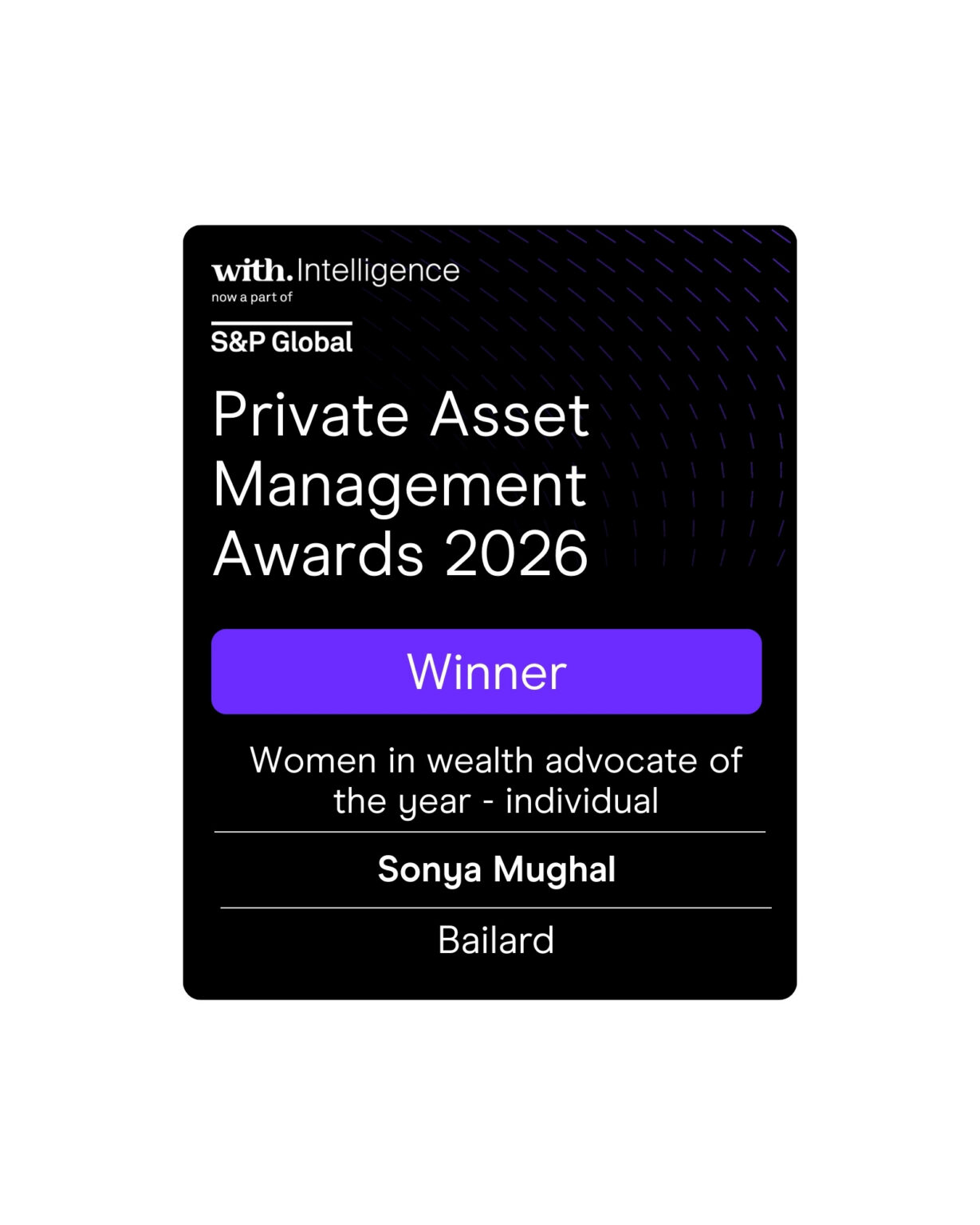 Sonya Mughal Named Women in Wealth Advocate of the Year at 2026 Private ...